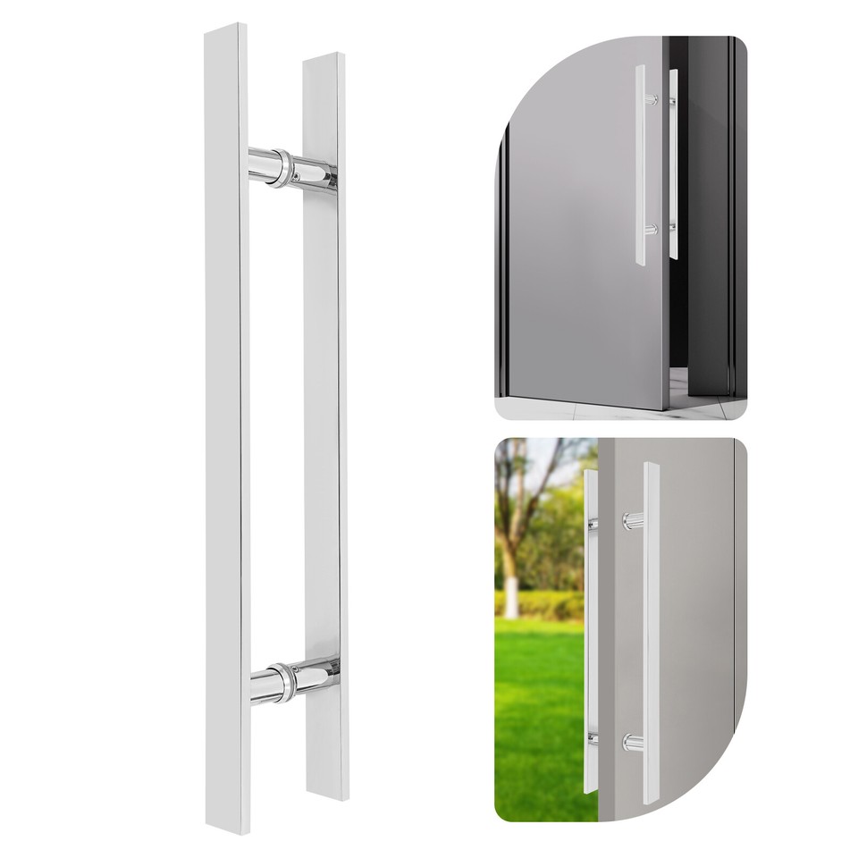 Commercial H Shape Door Handle Double Sided Stainless Sliding Push Pull ...