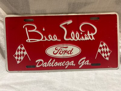 Vintage Bill Elliott Ford Dahlonega Georgia Booster License Plate | eBay