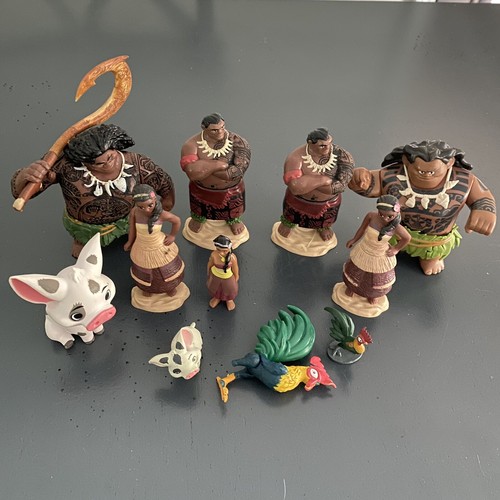 Disney Moana Maui, Father Chief Tui Pua Pig Hei Hei Lava Figures Cake ...