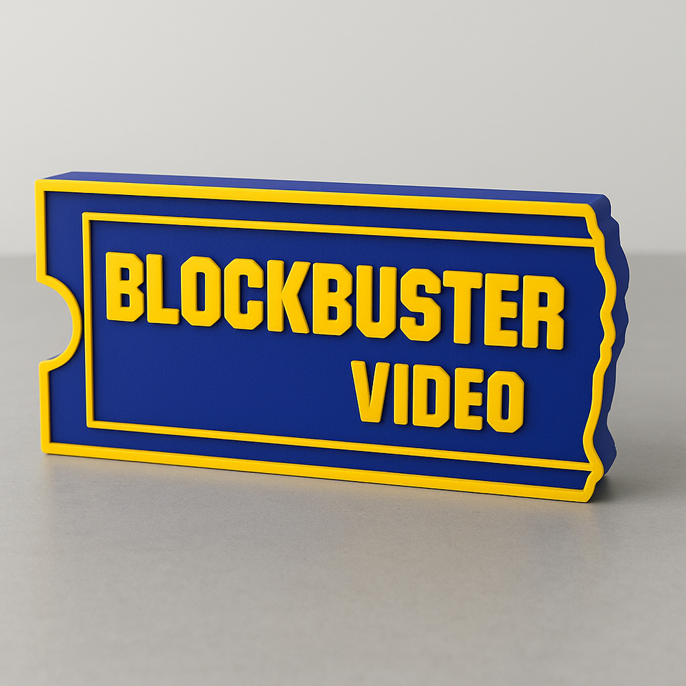 3D Printed Blockbuster Video Logo Sign Retro 90s Movie Room Decor ...