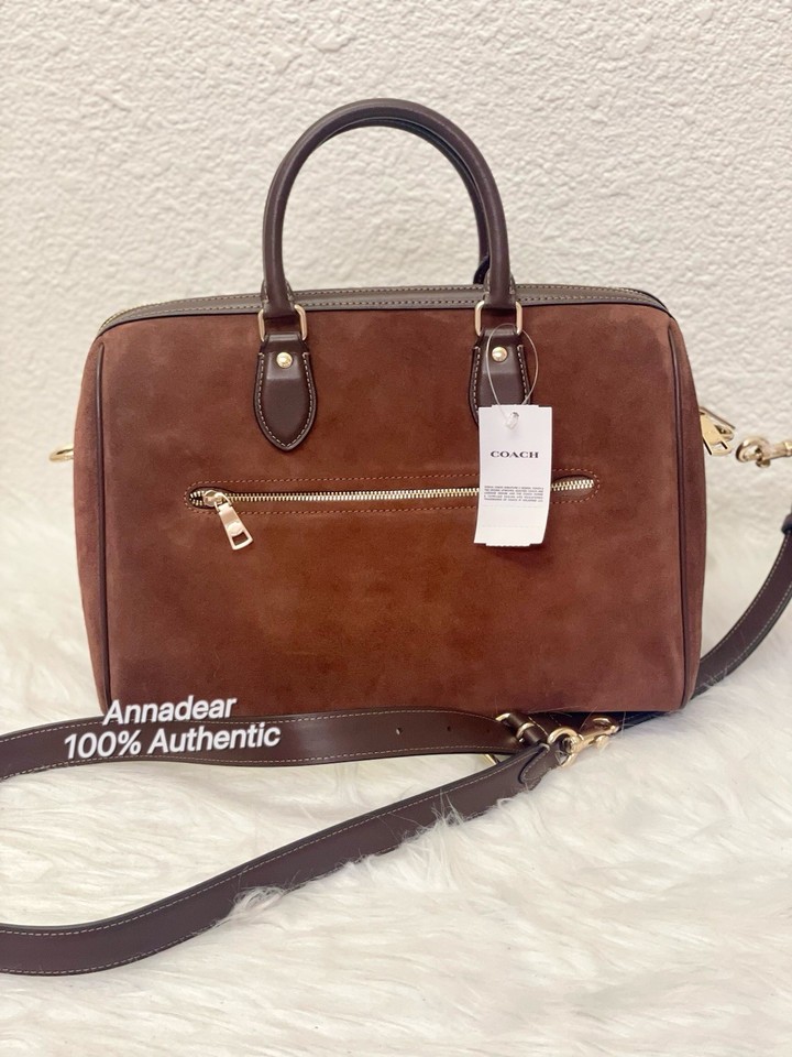 NWT Coach Rowan Suede Large Satchel Bag CCC79 Fall 2025 in Vintage ...