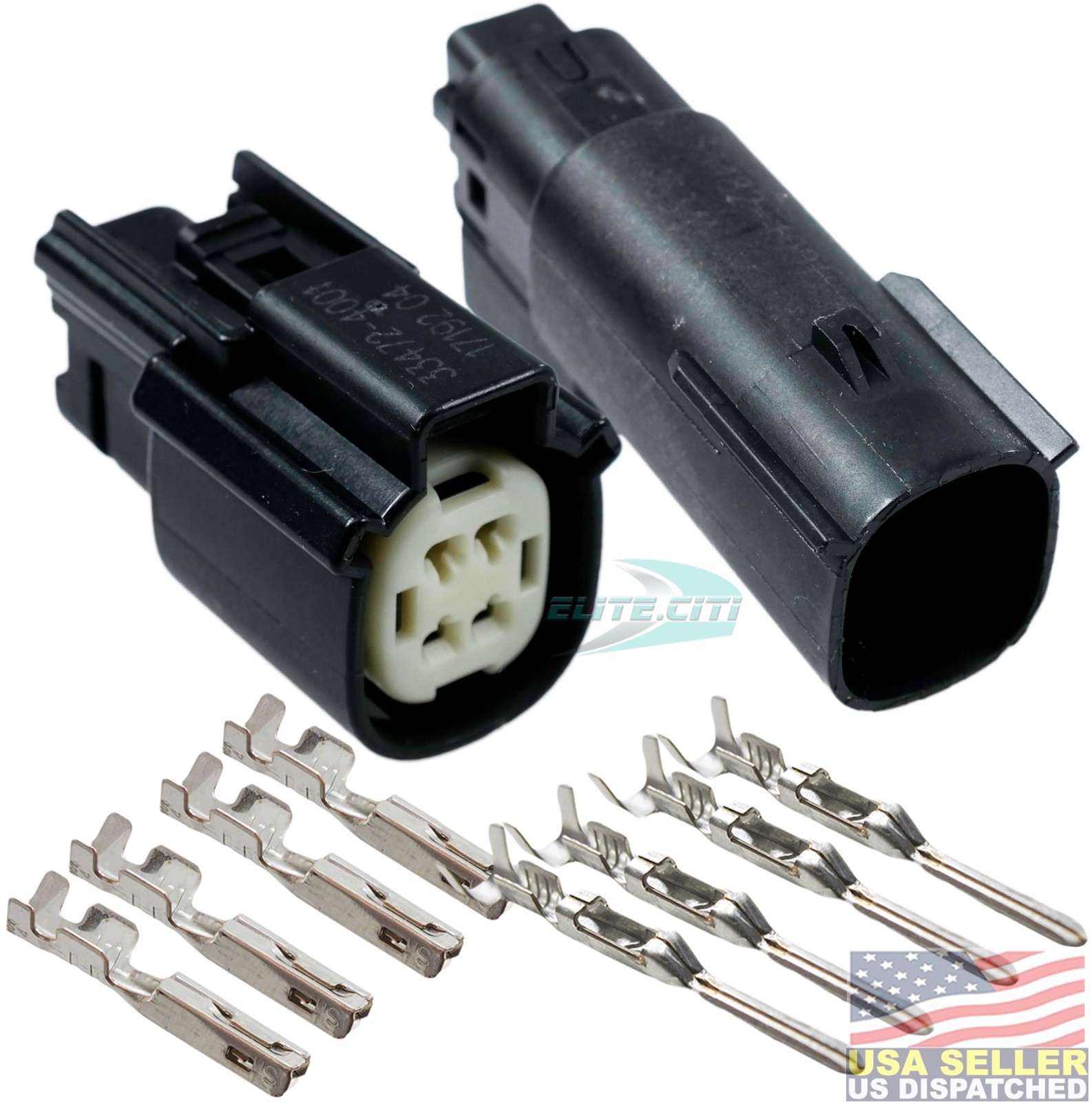 Molex 4 Pin Wire Connector, Harley BLACK Waterproof, Sealed Kit, MX150 ...