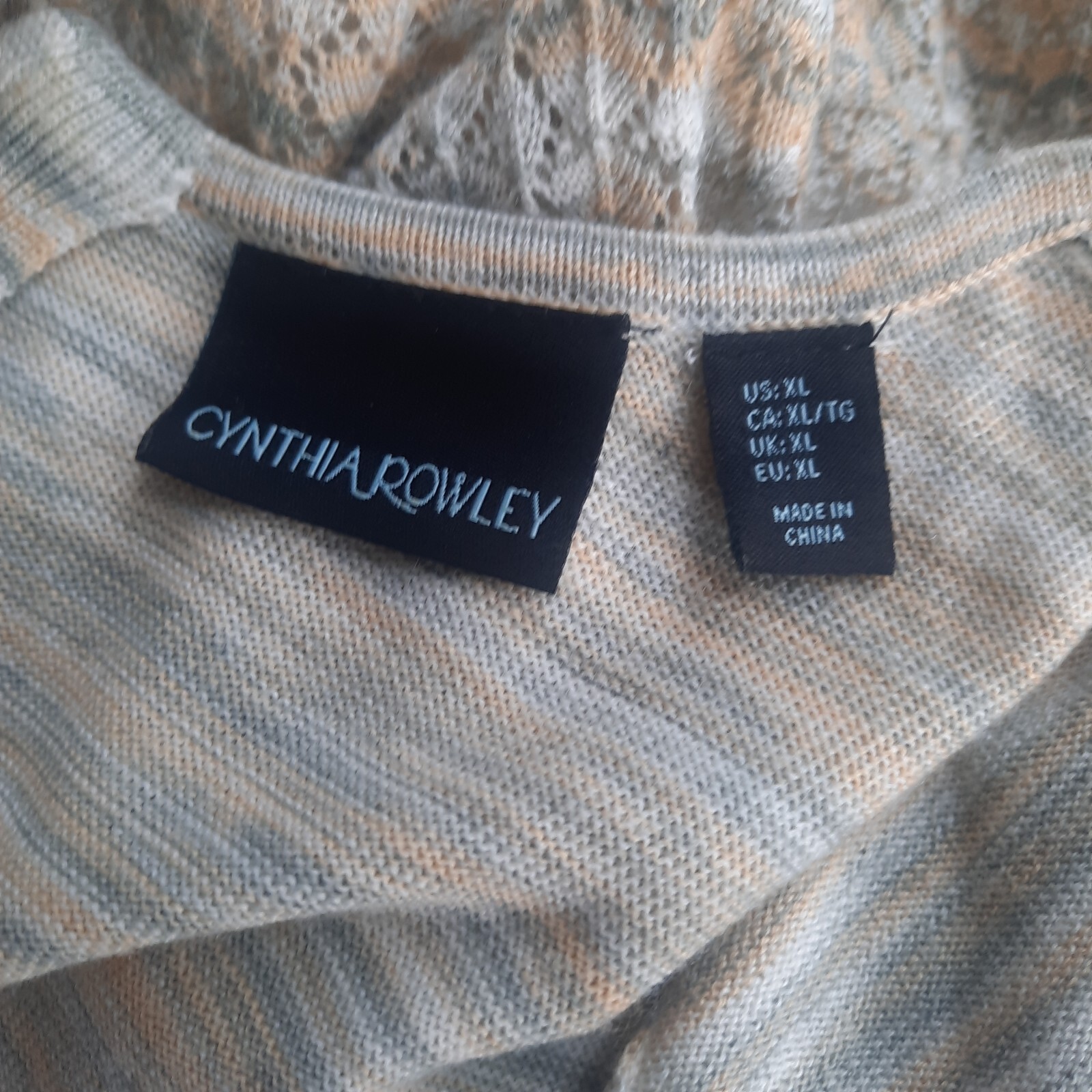 CYNTHIA ROWLEY Fit & Flared Cap Sleeve Space Dyed Knit Dress Sz XL ...