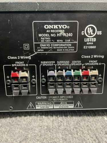 Onkyo HT-R340 Dolby Digital 5.1 Surround Sound AV Receiver In Silver ...