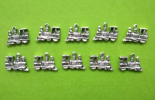 10 Train Pendants Charms Bulk DIY Jewellery Making Necklace Bracelet ...