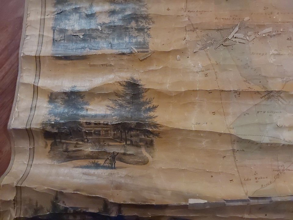 ORIGINAL 1858 Map Lower Makefield Township Bucks County Pennsylvania PA ...