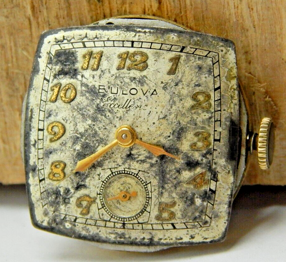 Vintage Bulova 1950 10BM 21 jewel wrist watch movement with dial crown ...