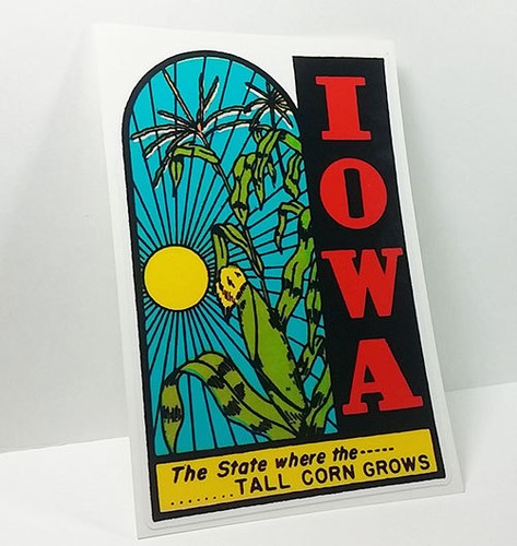 IOWA Vintage Style Travel Decal / Vinyl Sticker, Luggage Label | eBay
