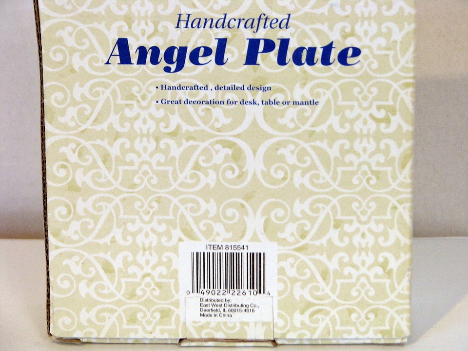 Handcrafted Blue Detailed Angel Plate with Easel | eBay