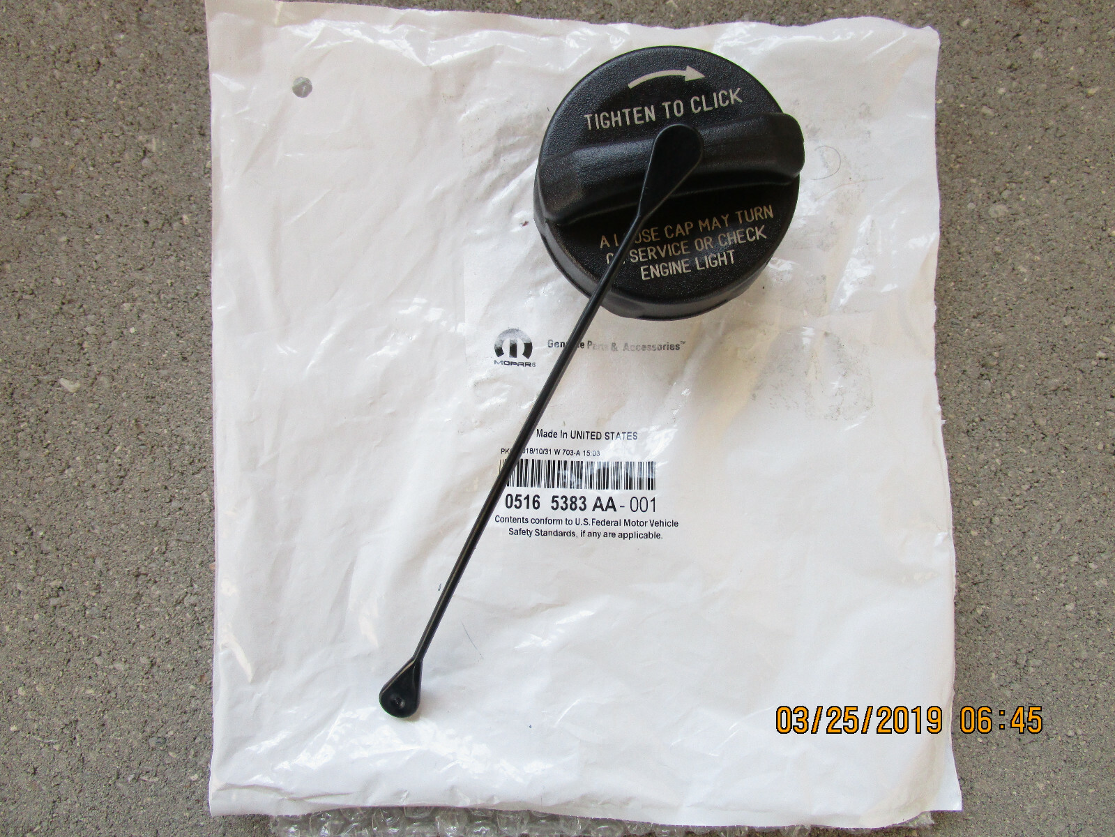 07 - 07 DODGE CALIBER SE SXT R/T FUEL GAS TANK FILLER CAP WITH TETHER ...