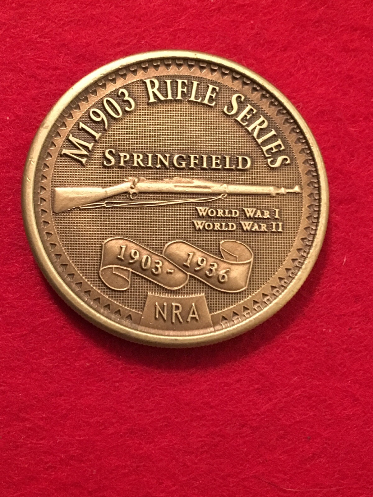 CHALLENGE COIN TOKEN NATIONAL RIFLE ASSOCIATION NRA M1903 SERIES ...