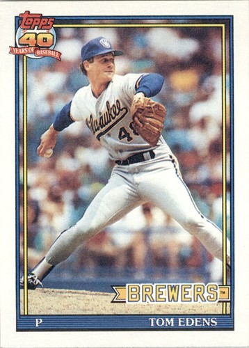 1991 Topps Tom Edens Milwaukee Brewers #118 | eBay