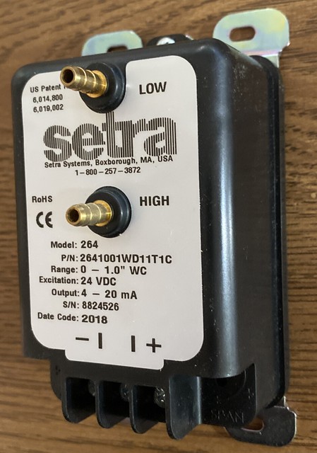 Setra Model 264 Differential Pressure Transducer 0" 0.1" WC ...