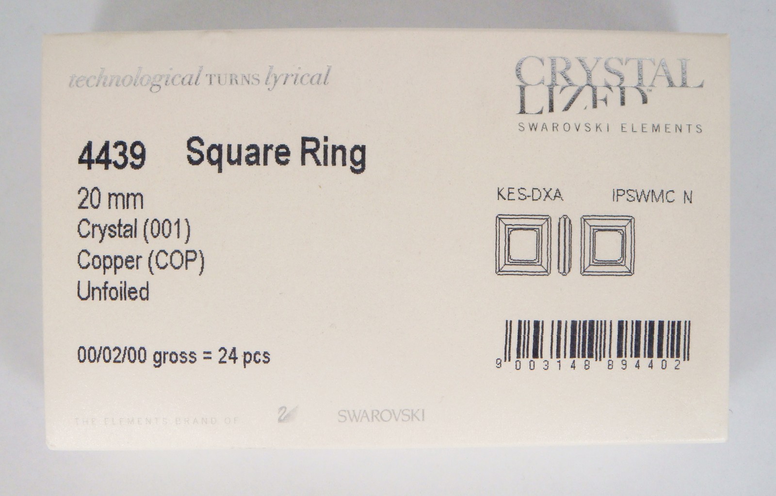 Genuine SWAROVSKI CRYSTAL #4439 SQUARE RING FRAME PENDANT ~ Many Color ...