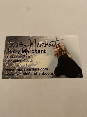 Suzy Merchant Signed Business Card Michigan State Basketball Autograph ...