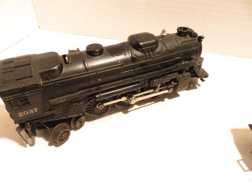 LIONEL TRAINS POST-WAR 2037 DIECAST STEAM LOCO W/WHISTLE TENDER- 027 ...