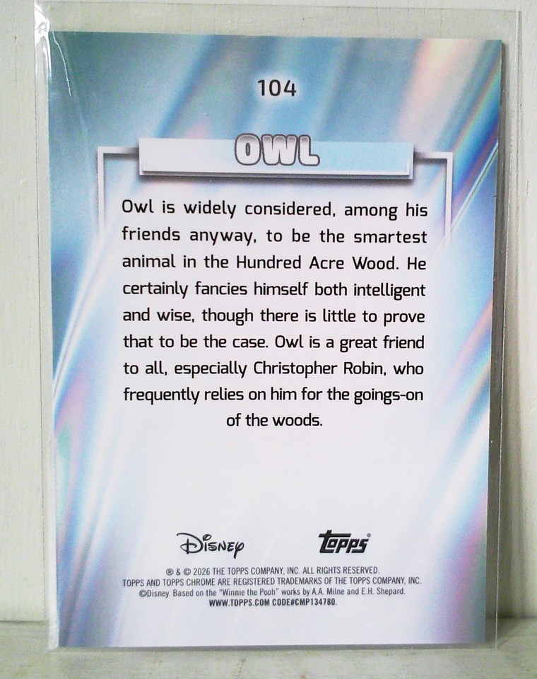 2026 Topps Chrome Disney #104 Owl 70/101 Dalmatian Print from Winnie ...