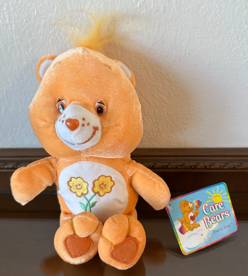 Vtg 2003 Care Bears 13" Friend Bear Plush Peach Smile Flowers w/ Tag | eBay