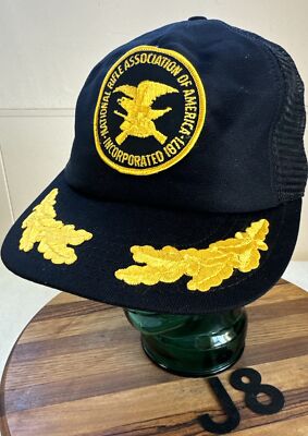 NWOT NRA OF AMERICA, 1871 Black Mesh Back, SnapBack Trucker Hat. USA ...