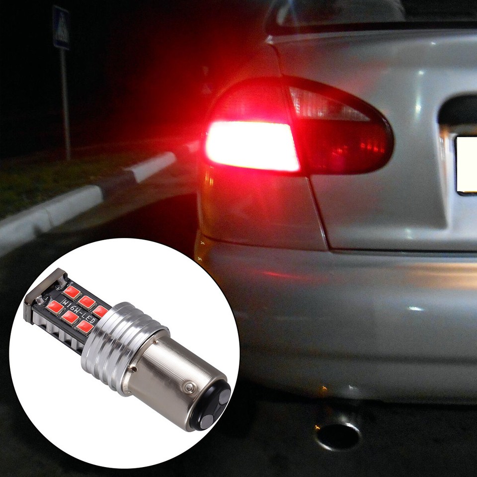 2x Red Led 1157 BAY15d Turn Signal Lights Bulb 800LM - 15 Smd 2835 Leds ...