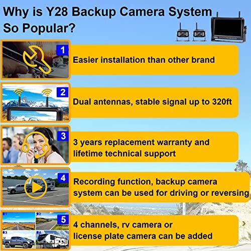 RV Backup Camera Wireless Recording 2 Cameras - Plug and Play Pre-Wired ...