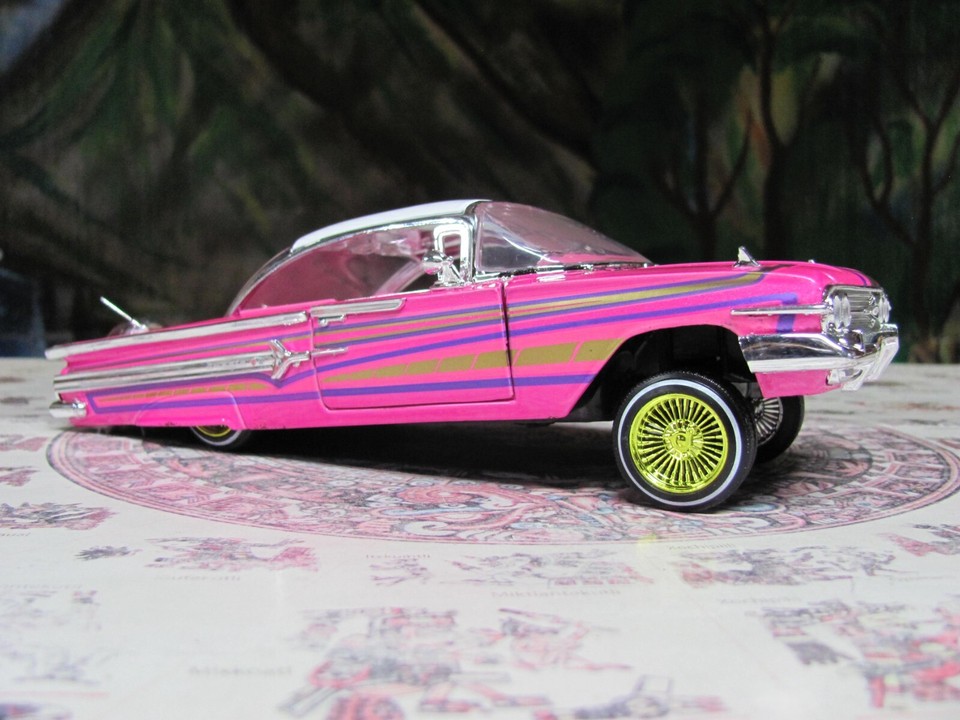 Jada 1/24 Pink Slips 60 Chevrolet Impala Lowrider Pink Gold 1 Of A Kind ...