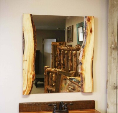Rustic Aspen Live Edge Wall Mirror Wooden Frame Decorative Mirror 28x30 ...