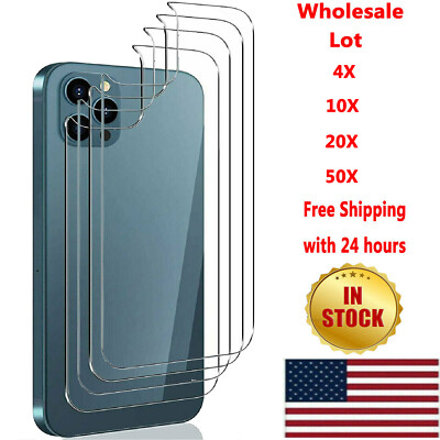 Bulk Lot Tempered Glass Back Screen Protector For iPhone 17 16 15 14 13 ...