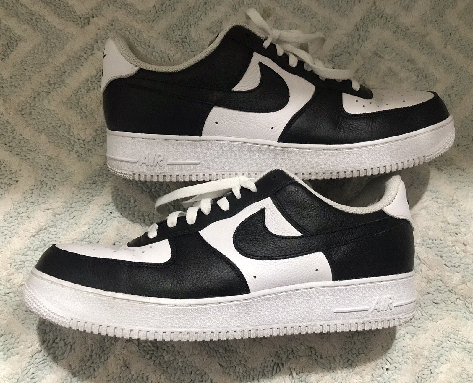 Custom Nike Air Force 1 Panda Mens Casual Shoes Black… - Gem