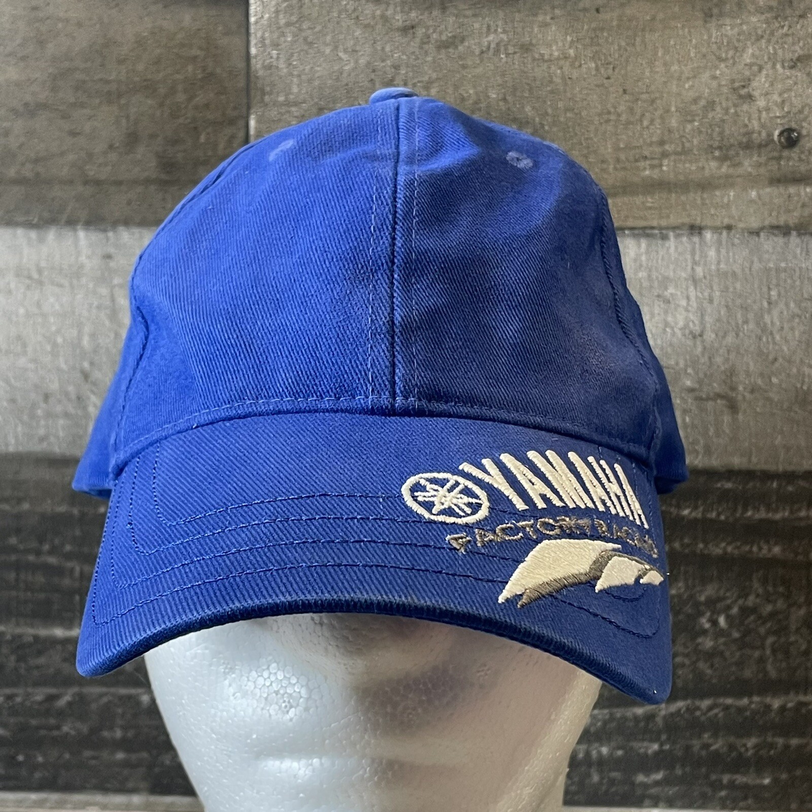 Yamaha Factory Racing Logo Embroidered Hat Flat Blue… - Gem