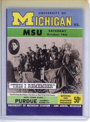 TK LEGACY MICHIGAN VERSUS MICHIGAN STATE PROGRAM COVER CARD #PC43 /250 ...