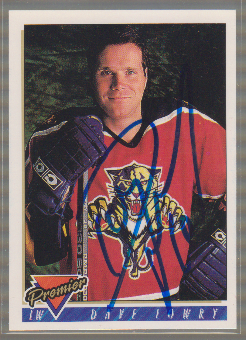 Autographed 93/94 Topps Premier Dave Lowry - Panthers | eBay
