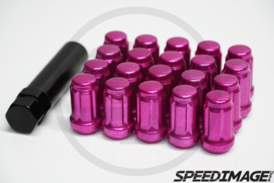*BLEMISHED* Z RACING PINK STEEL L35 LUG NUTS 12X1.5MM KEY CLOSE ENDED ...