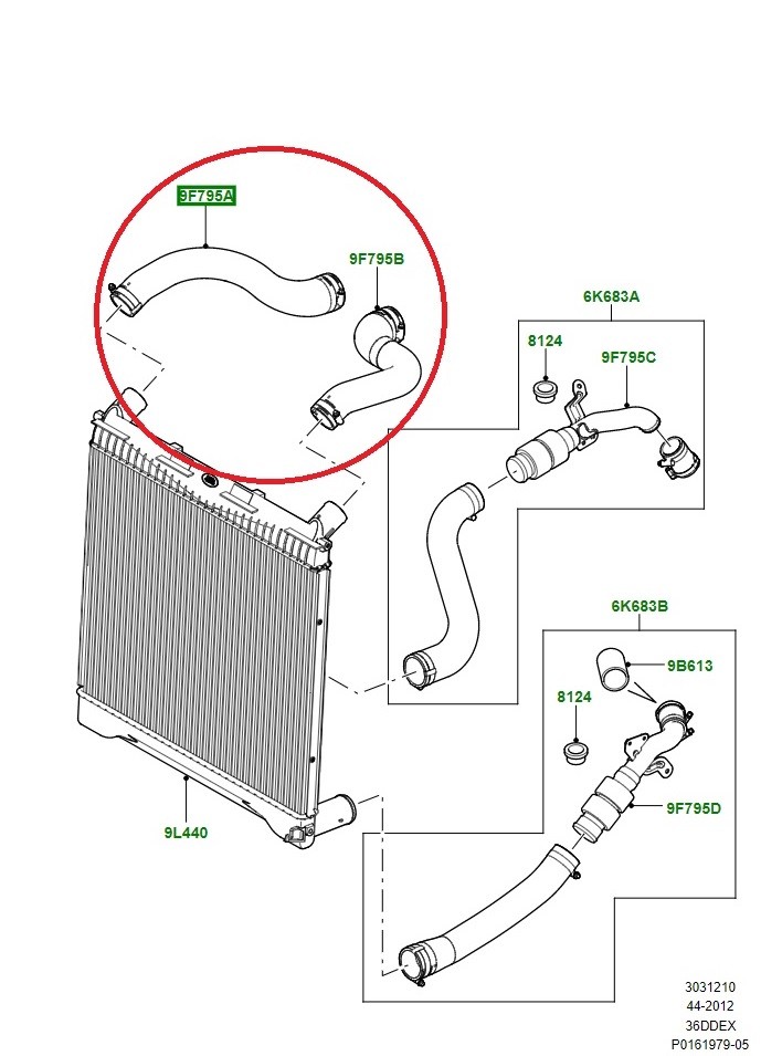 Upper LHS & RHS Turbo Hose Pair for Range Rover Sport TDV8 PNH500361/71 ...