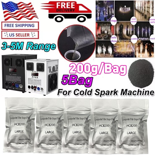 5Bags Medium Or Large Cold Spark Machine Ti Powder 200g bag 3-5M Stage ...