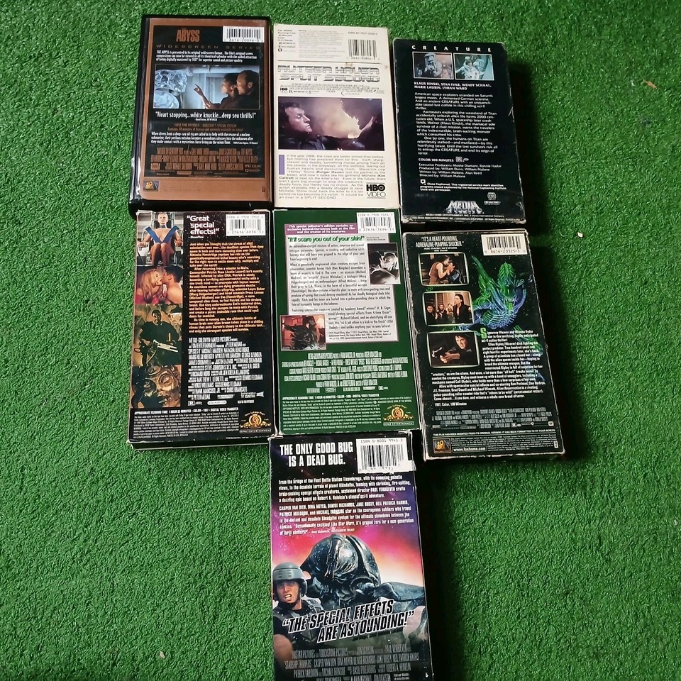 LOT OF 7 SCI-FI HORROR VHS TAPES CREATURE, THE ABYSS/SPLIT SECOND ...