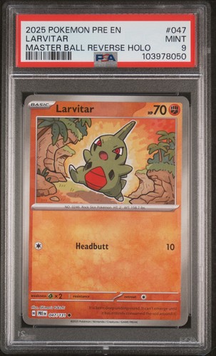 2025 POKEMON PRE EN-PRISMATIC EVOLUTIONS MASTER BALL REVERSE HOLO LARVITAR PSA 9 | eBay