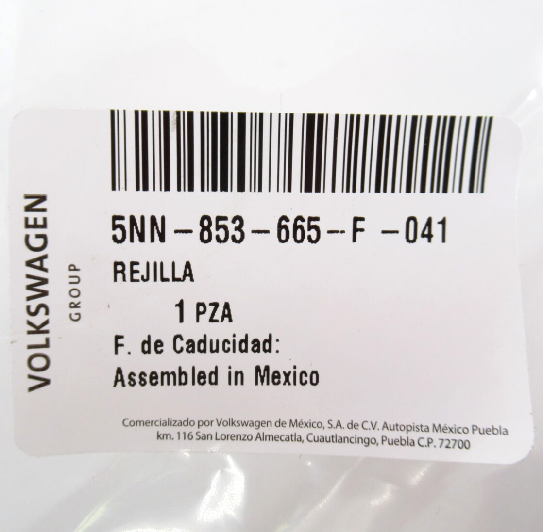 Genuine OEM VW 5NN-853-665-F-041 Driver LH Front Outer Grill Bezel 18 ...