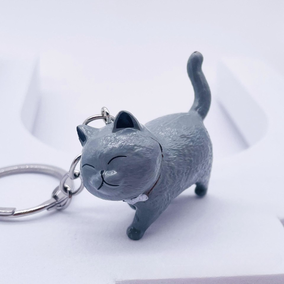 Cute 3D Cat Kitty Kitten Pendant Key Chain Women Girls Bag Purse Key ...