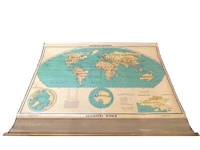 World Maps - Vintage Pull Down World Map