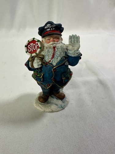 1994 Enesco Corp Traffic Cop SANTA Figure Figurine Holding Stop Sign ...