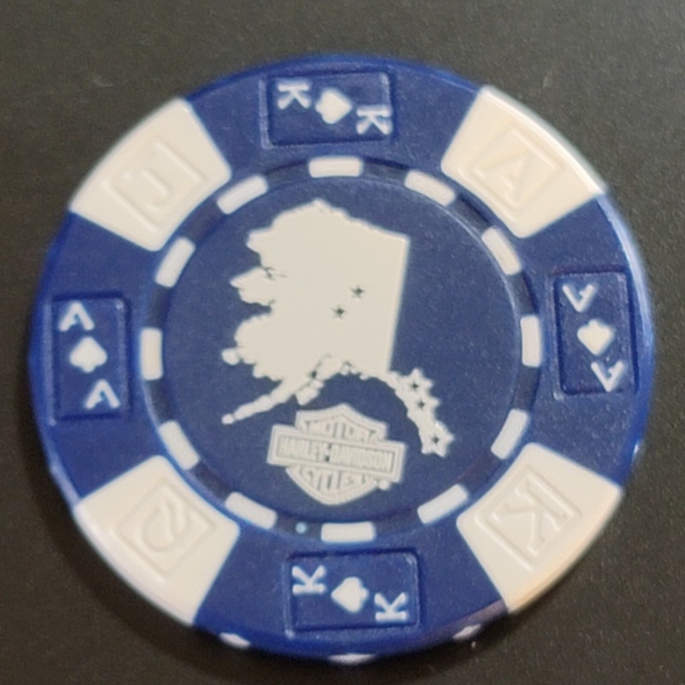 TAKU HD ~ JUNEAU, ALASKA ~ Blue AKQJ ~ Harley Davidson Poker Chip | eBay