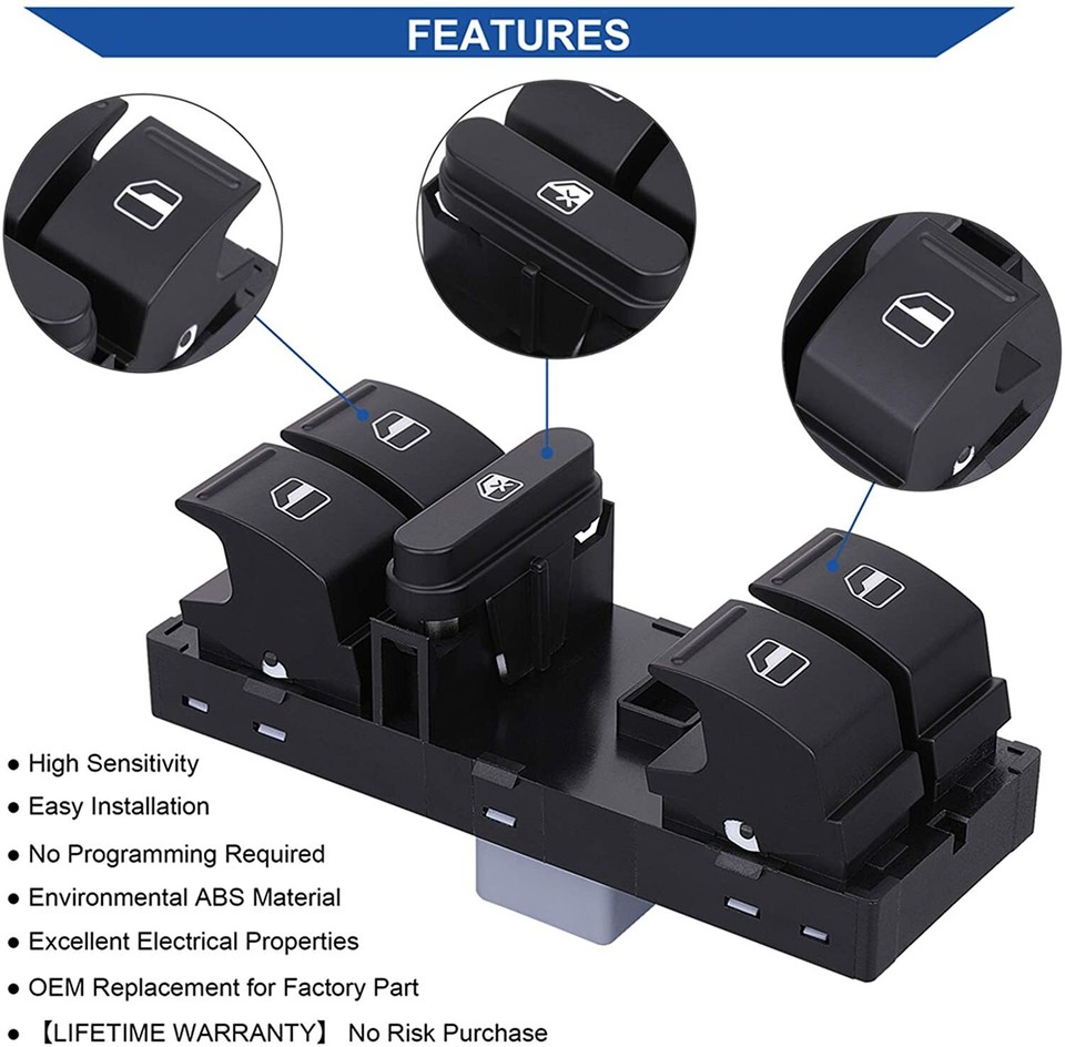 Power Window Switch Control for VW Jetta Golf Passat CC Tiguan Rabbit ...