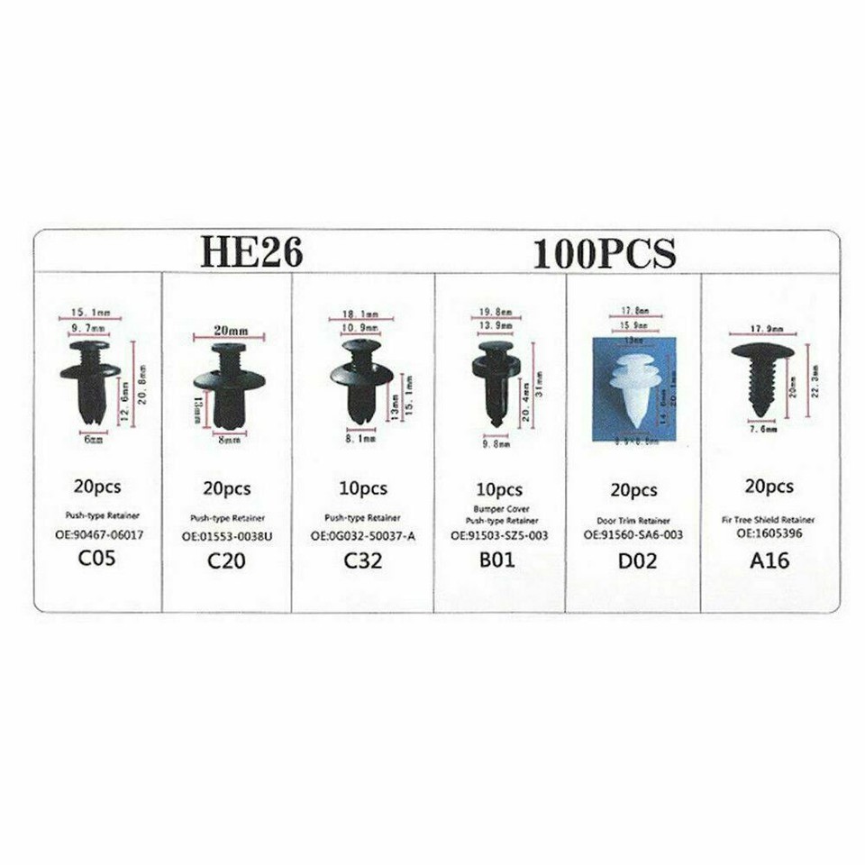 100 Pcs Fender Liner Fastener Rivet Push Clips Retainer For Cadillac | eBay