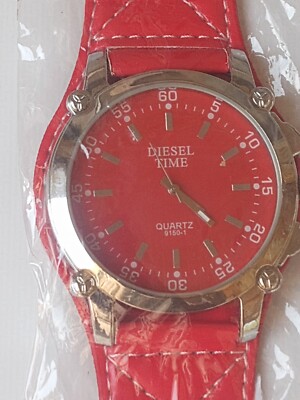Diesel Time Luxury Red Dail and Strap quartz Womens wrist watch in ...