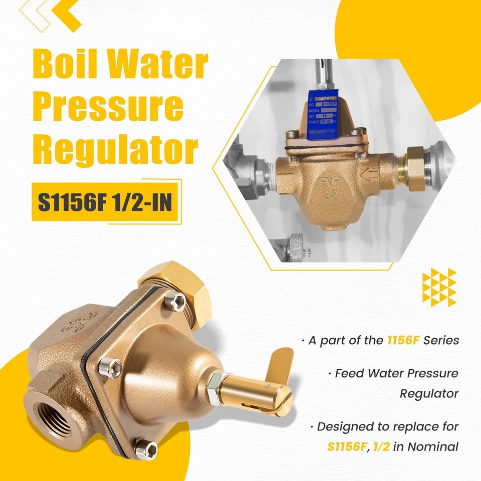 for Watts 1156F, B1156F, S1156F 1/2 inch Feed Water Pressure Regulator ...