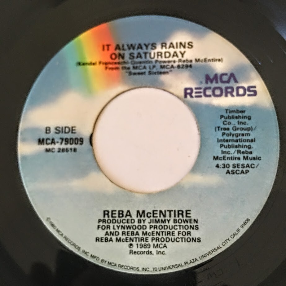 Reba McEntire - Walk On - It Always Rains On Saturday - 45 RPM - Free ...