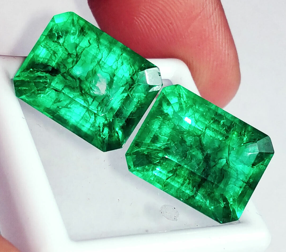 Natural Emerald Loose Gemstone Emerald Cut Certified 8 to 10 Ct Pair ...