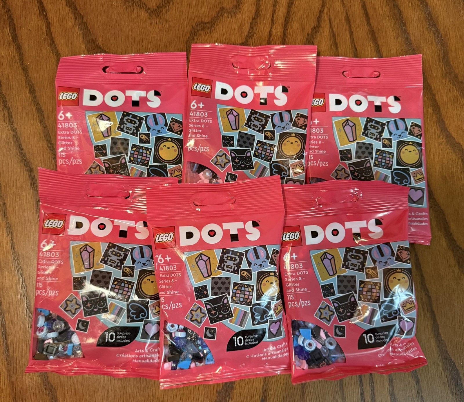 LEGO DOTS: Extra DOTS Series 8 Glitter and Shine 41803 Lot of 6 Sealed ...