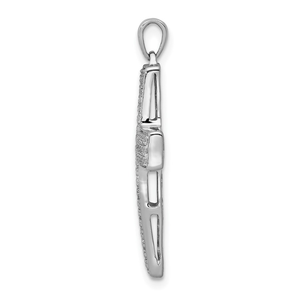 14k White Gold 1/2 carat Lab Grown Diamond Latin Cross Pendant VS/SI, G ...